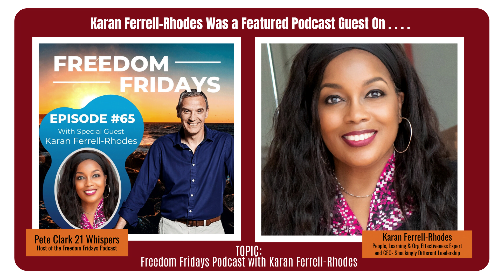 Karan Rhodes speaks on Differentiated Leadership on the Freedom Fridays ...